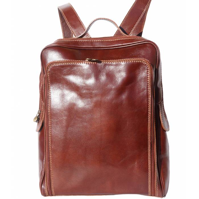 Gabriele GM Flat hard cow leather unisex backpack ...