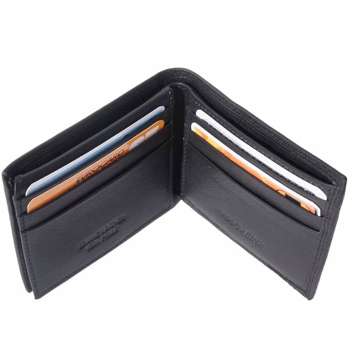 Mini wallet in calf-skin soft leather with out coin pocket for man ...